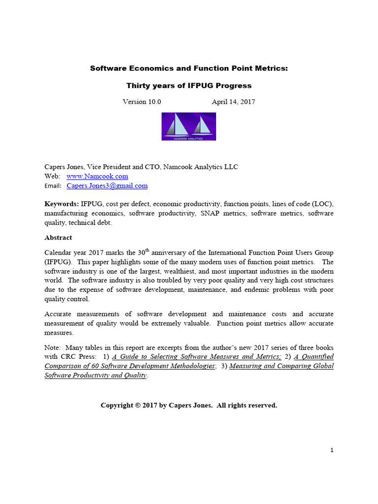 IYSM. Thirty Years of IFPUG. Software Economics and Function Point ...