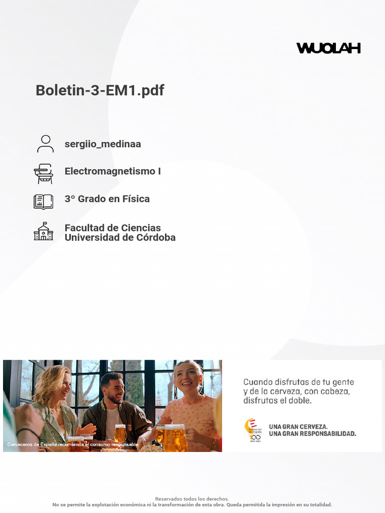 Wuolah Free Boletin 3 EM1 | PDF | Cantidad | Electricidad
