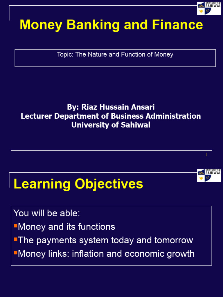 CHP#1 The Nature and Function of Money | PDF | Money | Currency