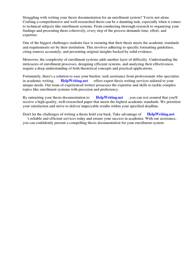 Thesis Documentation for Enrollment System | PDF | System | Thesis