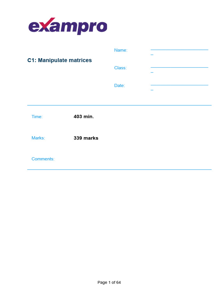C1 - Manipulate Matrices | PDF | Matrix (Mathematics) | Eigenvalues And ... C1 - Manipulate Matrices | PDF | Matrix (Mathematics) | Eigenvalues And ...