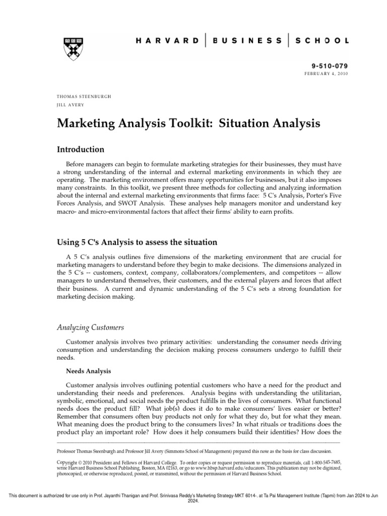 Marketing Analysis Toolkit Guide | PDF | Competitive Advantage | Swot ...