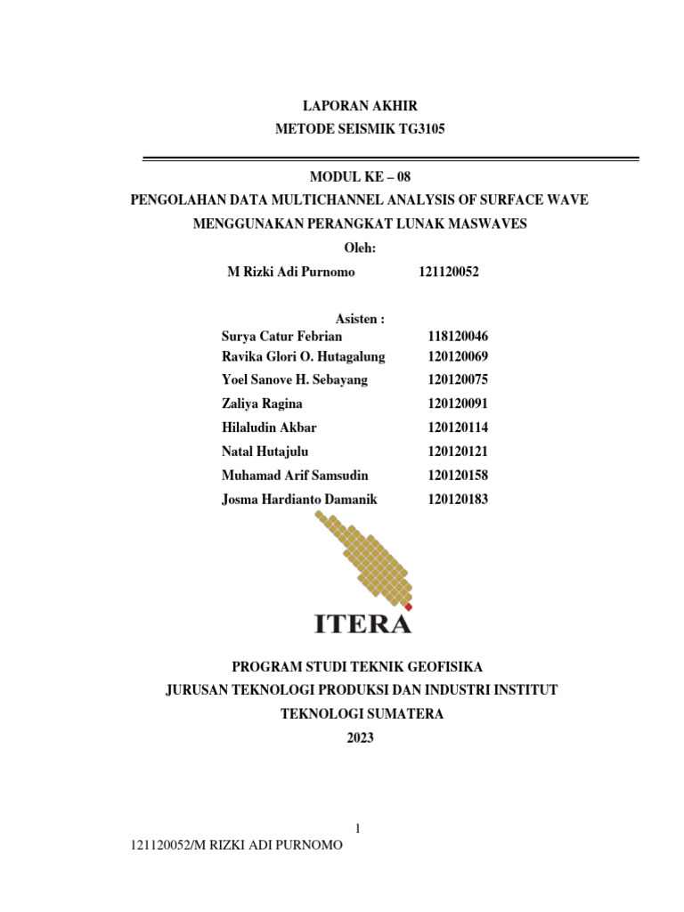 Analisis Gelombang Permukaan Seismik MASW | PDF