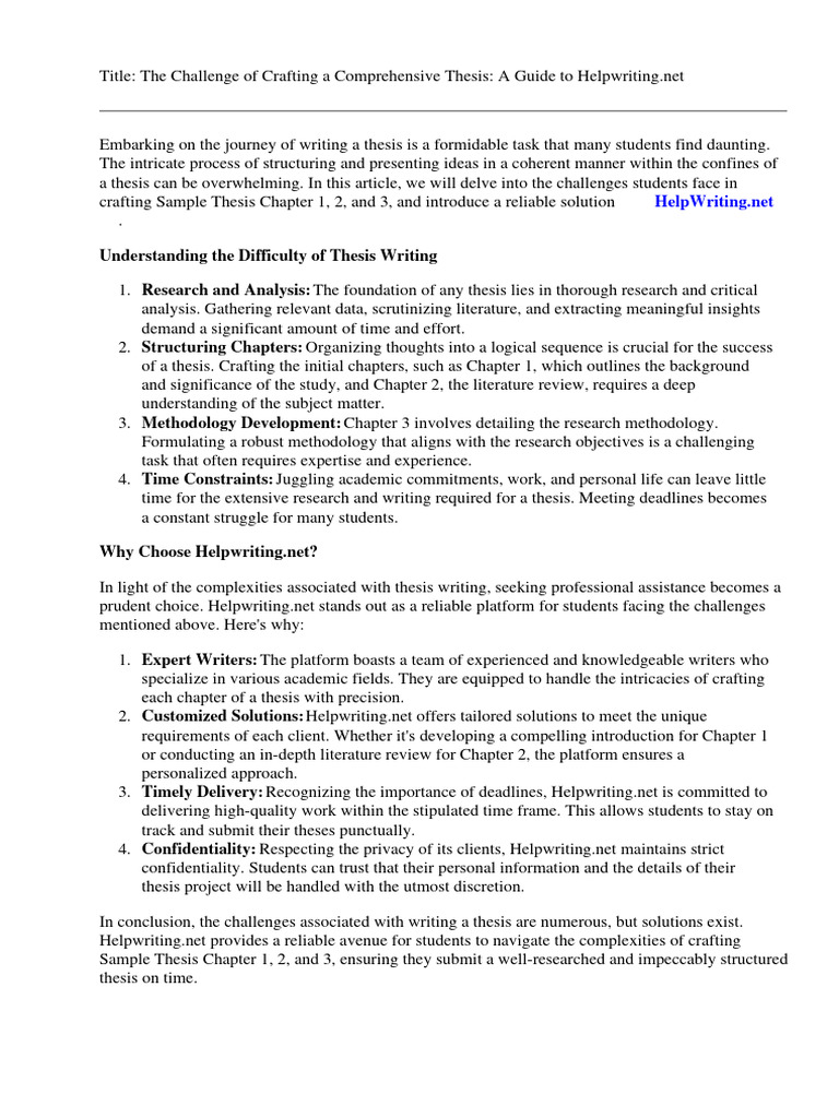 Sample Thesis Chapter 1 2 3 | PDF | Thesis | Methodology Sample Thesis Chapter 1 2 3 | PDF | Thesis | Methodology