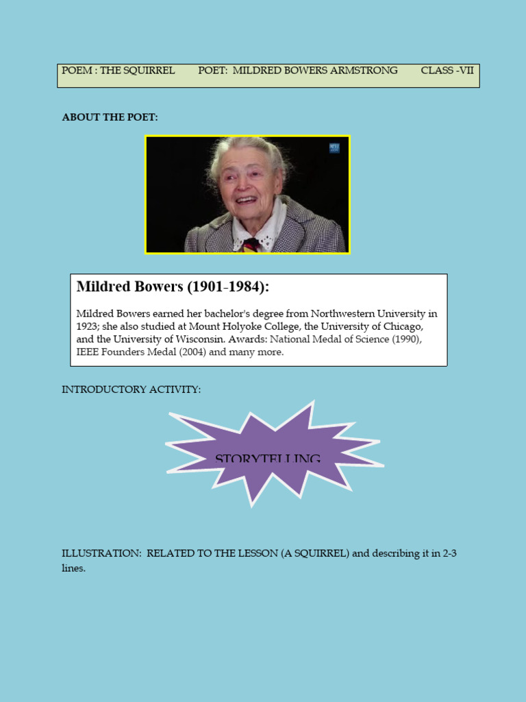 Mildred Bowers Armstrong's "The Squirrel" | PDF | Young Adult | General ...