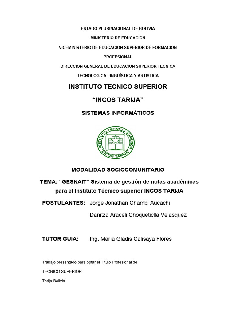 Sistema de Gestión de Notas Académicas | Descargar gratis PDF ...