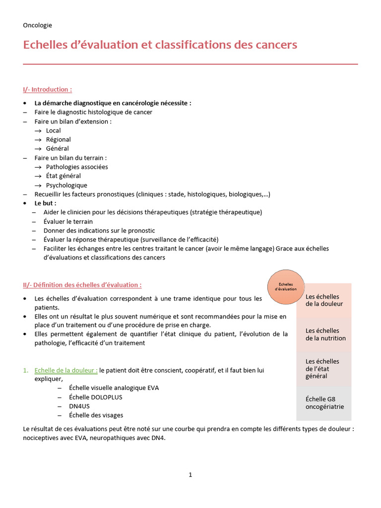 4-Echelles d_évaluation et classification des cancers | PDF