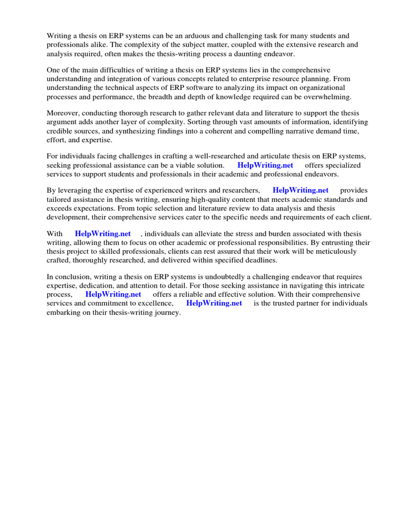 Thesis Erp System | PDF | Enterprise Resource Planning | Systems Science