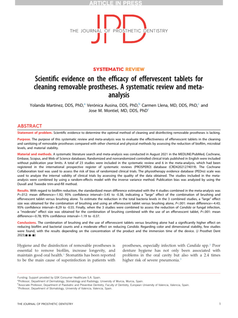 Scientific Evidence On The Efficacy of Effervescent Tablets For ...