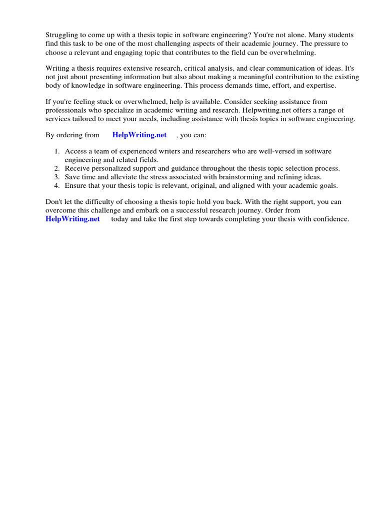 Thesis Topics in Software Engineering | PDF | Engineering | Big Data