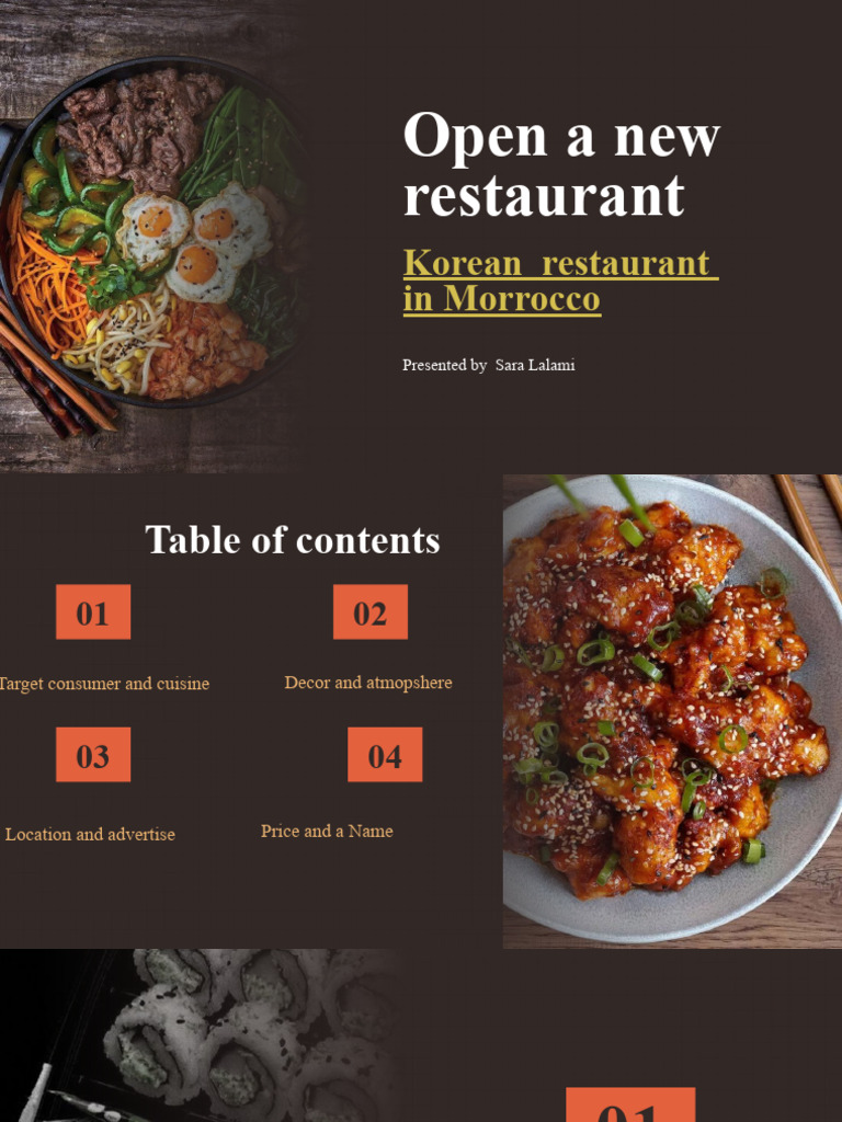 Projet Anglais Sur Restaurant | PDF | Restaurants | Korean Cuisine