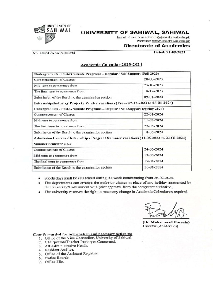 Academic Calender 2022 23 | PDF
