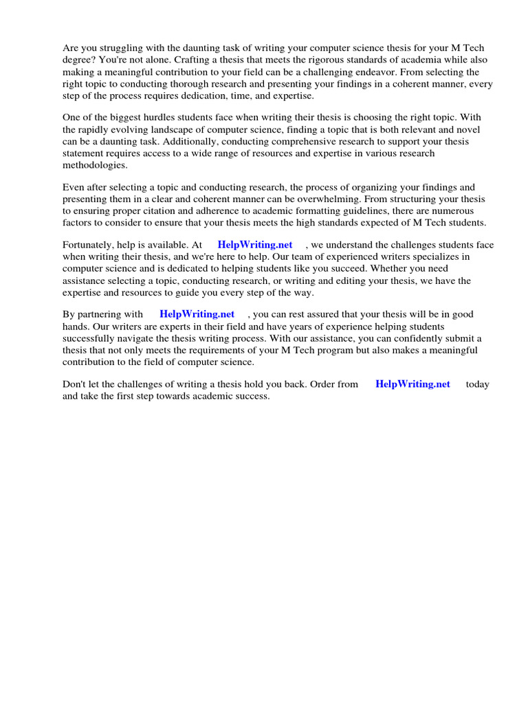 Computer Science Thesis Topics M Tech | PDF