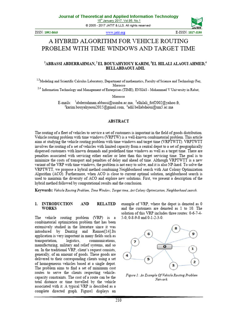 Hybrid Algorithm for VRPTWTT Optimization | PDF | Mathematics ...