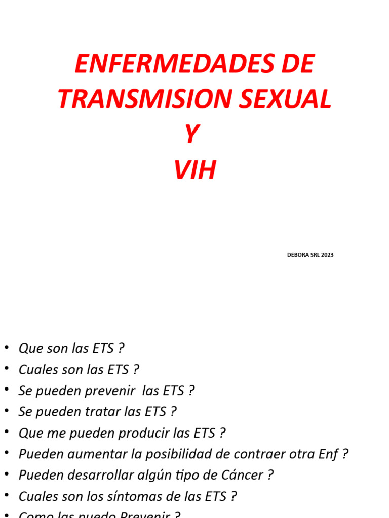 ENFERMEDADES DE TRANSMISION SEXUAL | PDF | Infección transmitida sexualmente | VIH / SIDA