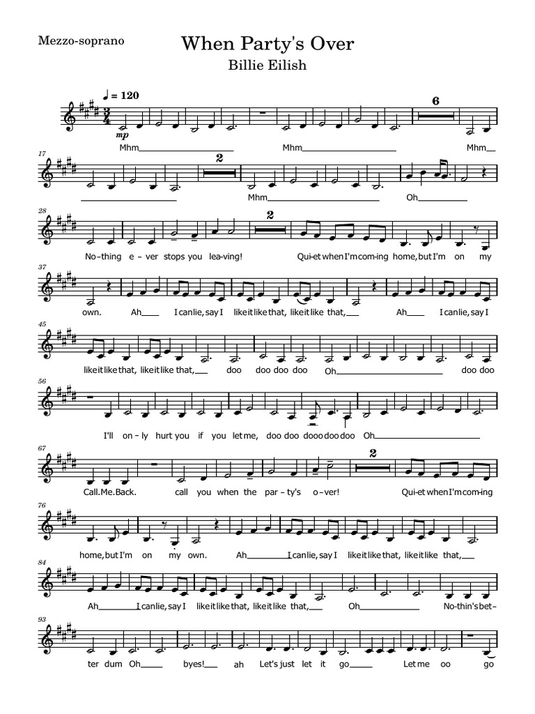 When Party Is Over-Mezzo-soprano | PDF