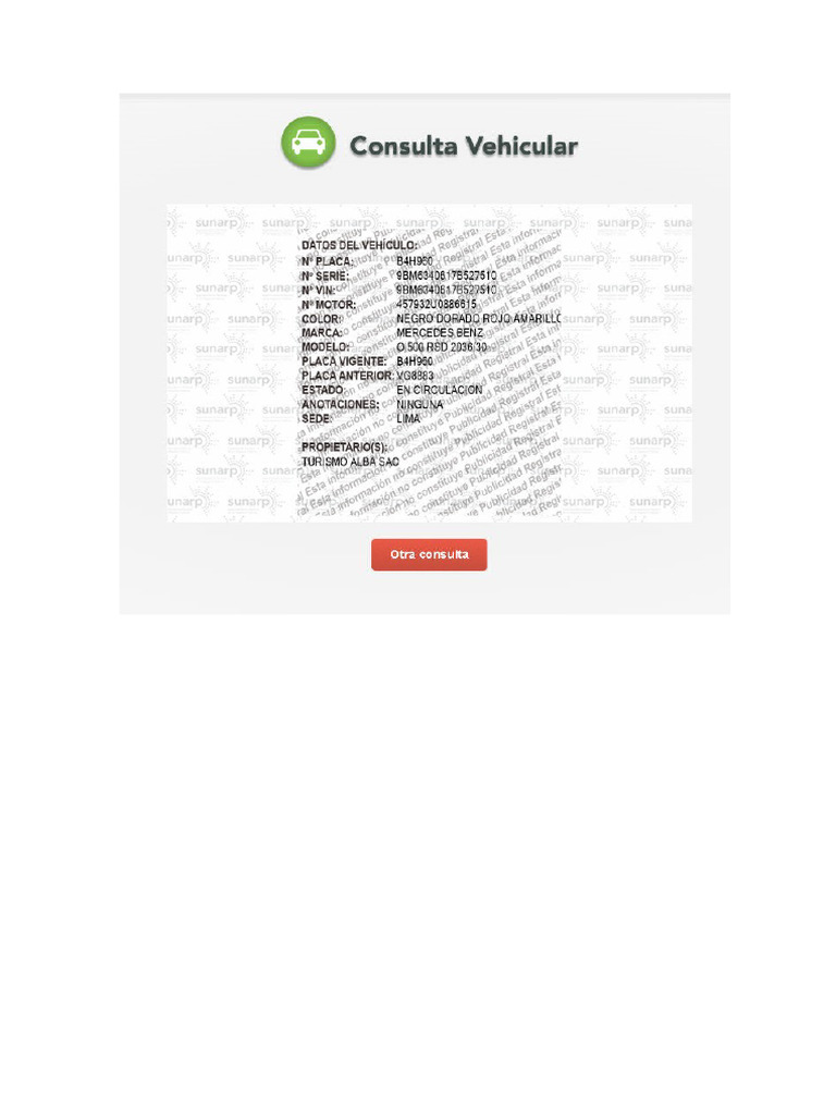 Consulta Vehicular Jesus | PDF