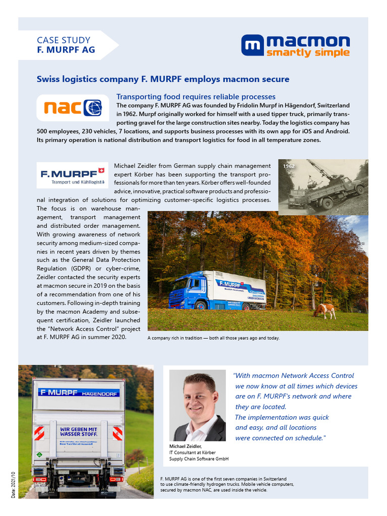 Macmon NAC Case-Study Logistics MURPF | PDF | Computer Network | Logistics