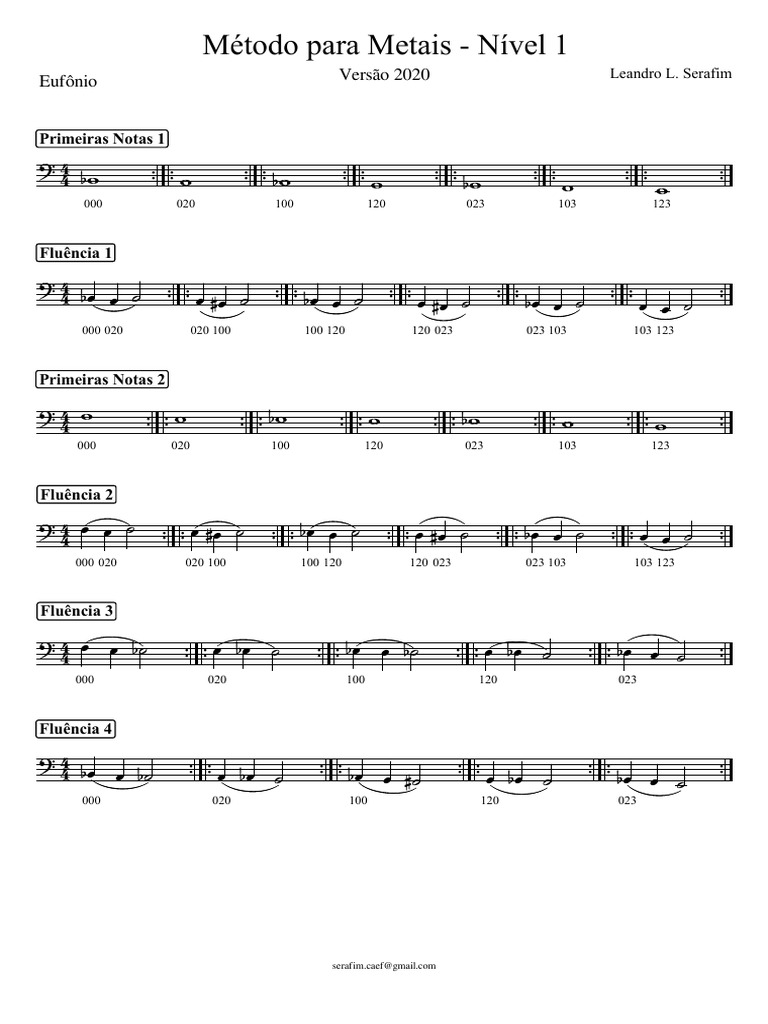Eufonio Método para Metais Nível 1 | PDF | Instrumentos de metal