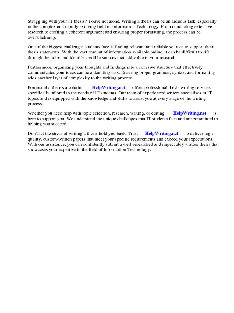 It Thesis Example | PDF | Thesis | Essays
