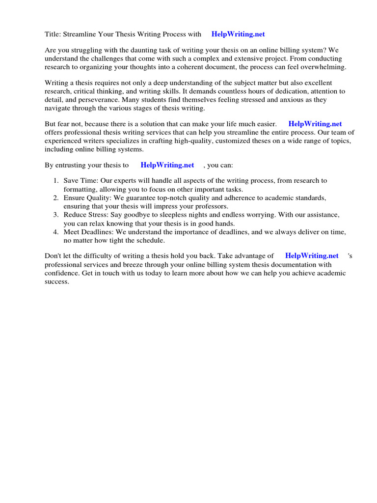 Online Billing System Thesis Documentation | PDF | Business | Career & Growth