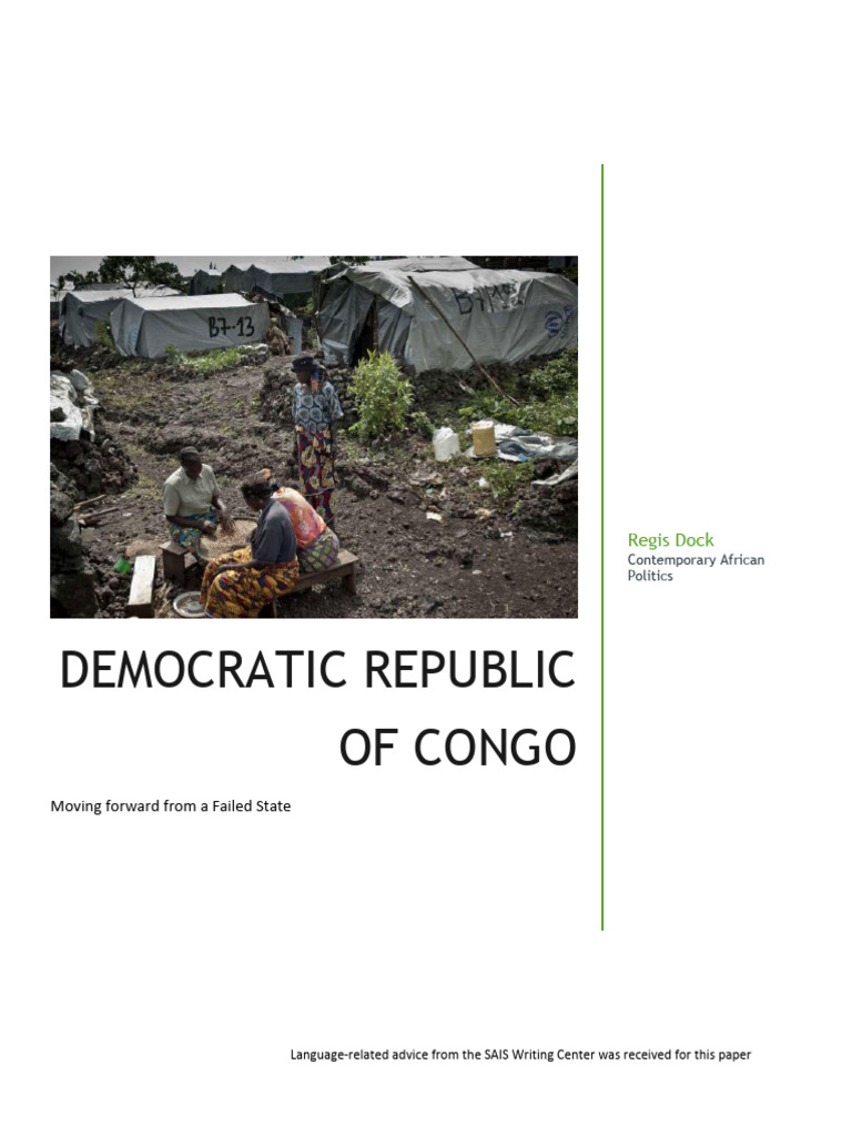 DEMOCRATIC REPUBLIC OF CONGO Moving Forward From A Failed State | PDF ...