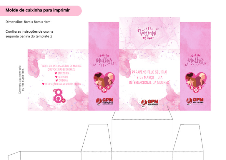 Documento A4 Molde de Caixa Outubro Rosa Aquarela (1) | PDF