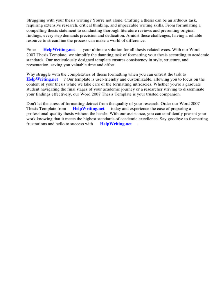 Word 2007 Thesis Template Pdf Microsoft Word Thesis