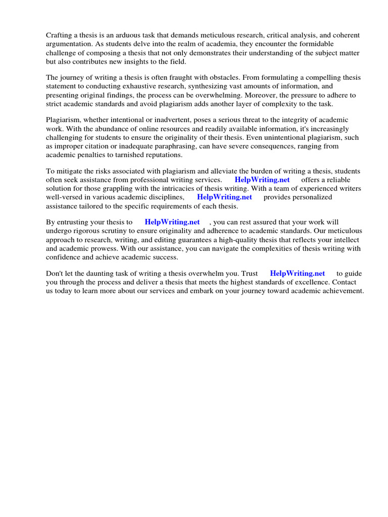 Test Thesis For Plagiarism | PDF | Plagiarism | Thesis