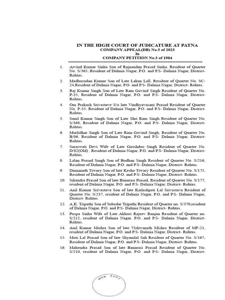 Final Order of High Court For Arvind - KR - Sinha (Mukul Ji) | Download ...