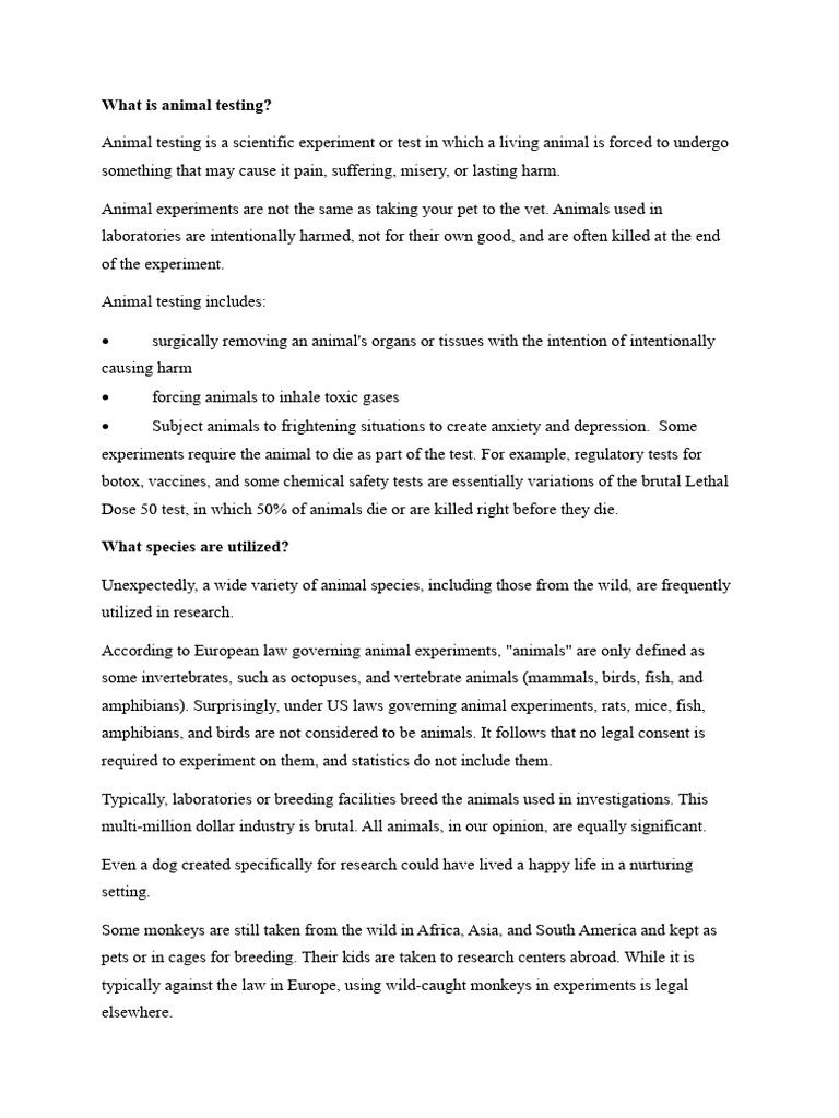 What Is Animal Testing | PDF