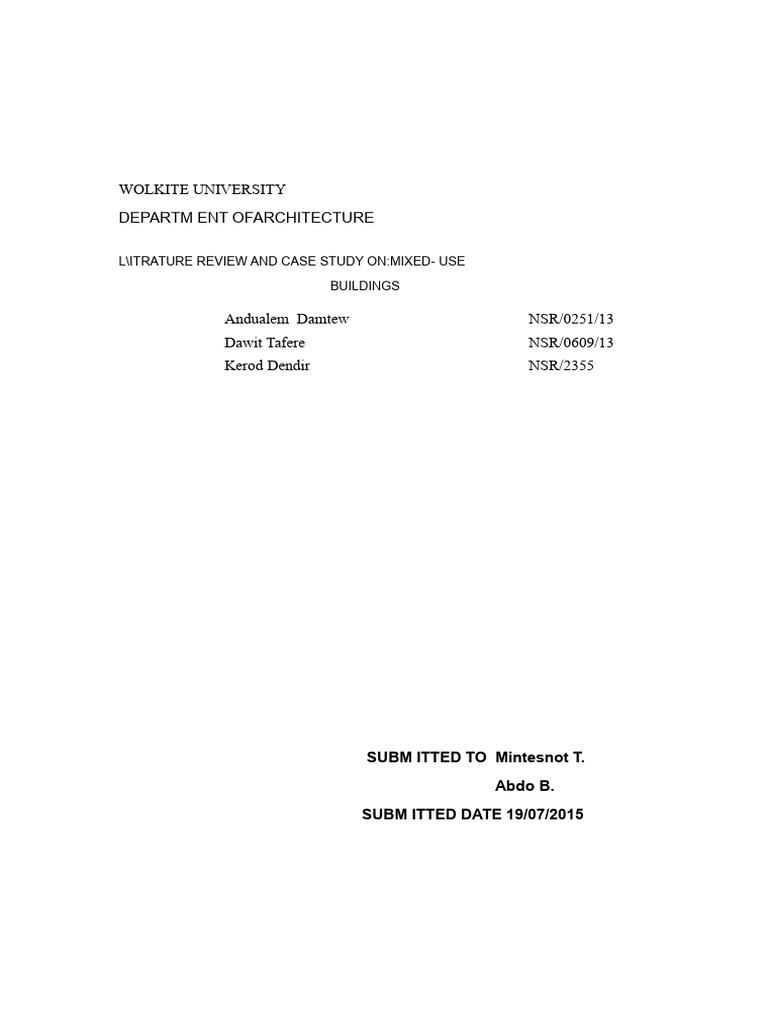 Mixed-Use Buildings Study | PDF