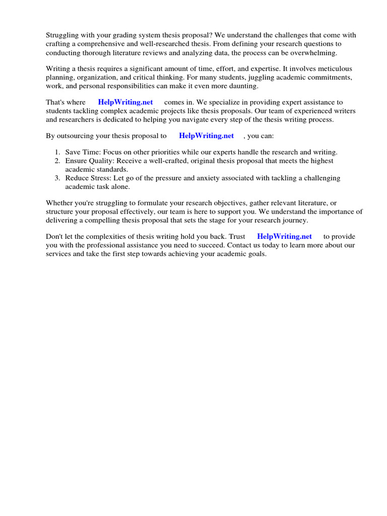 Grading System Thesis Proposal | PDF | Thesis | Internet