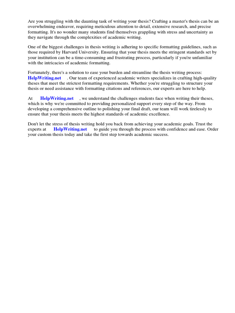 Latex Master Thesis Template Harvard | PDF | Thesis | Doctor Of Philosophy