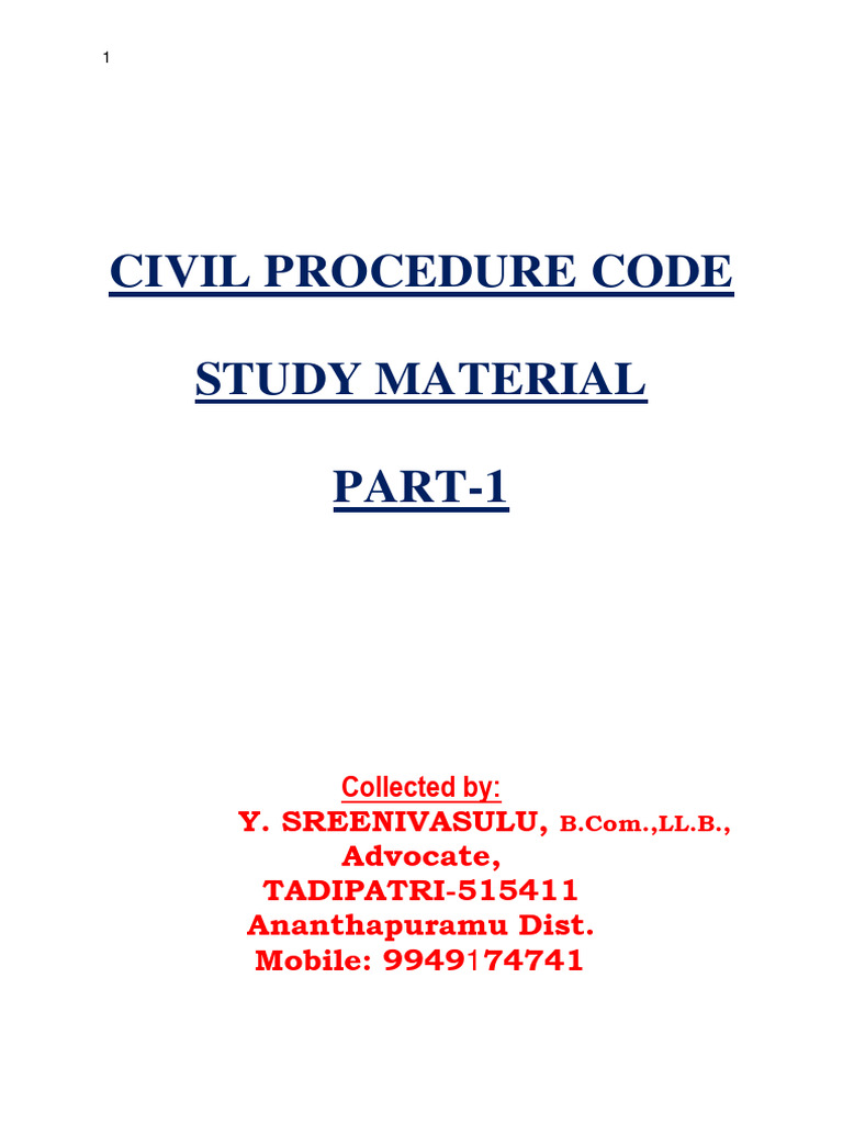 CPC Part 1 | PDF