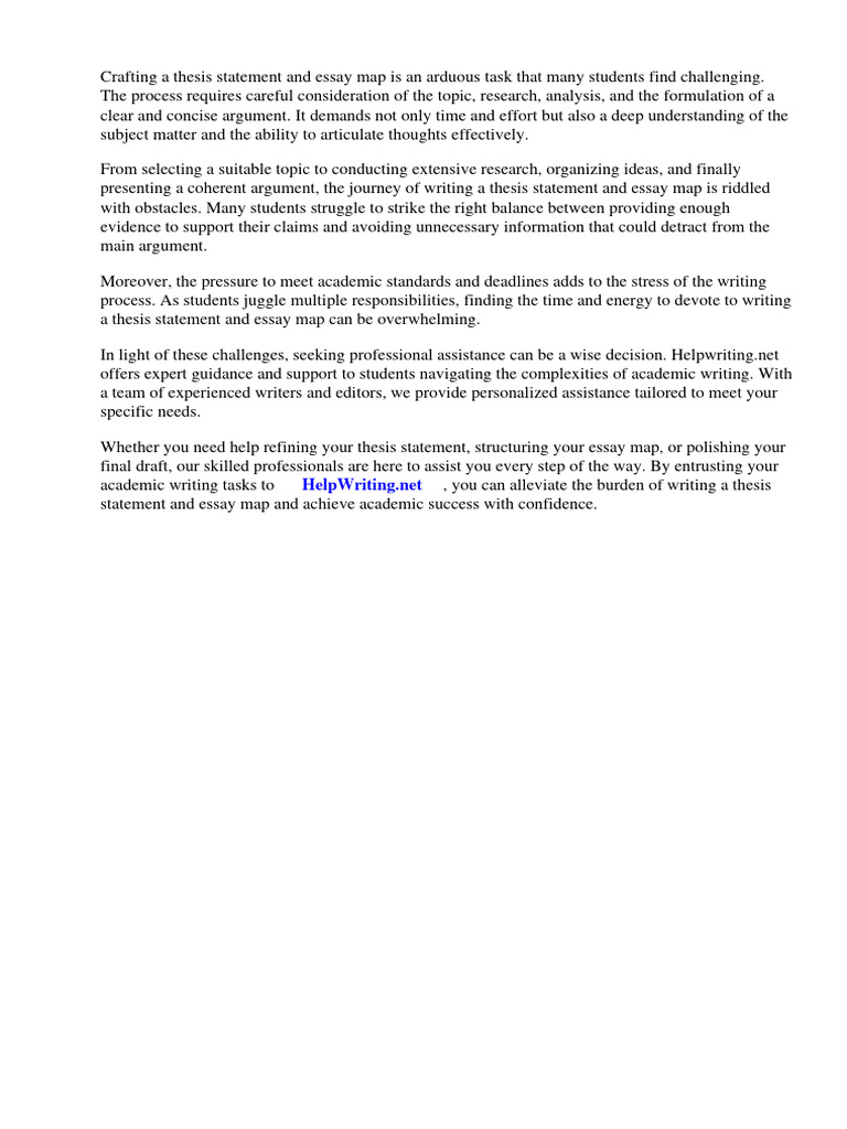Thesis Statement and Essay Map | PDF