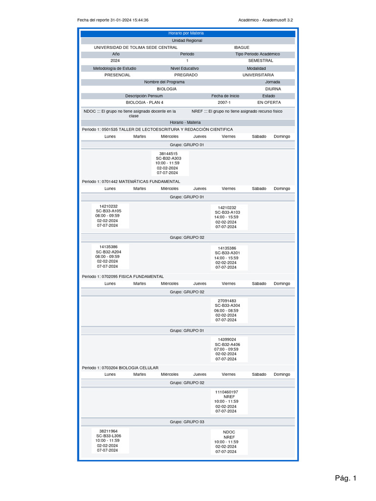 Horarios Plataforma | Descargar gratis PDF | Ciencias Naturales | Observación