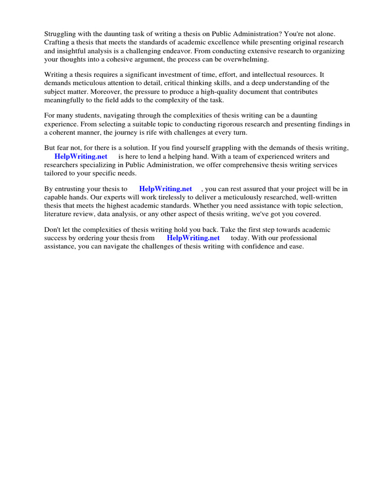 Sample Thesis Title Public Administration | PDF | Thesis | Public ...