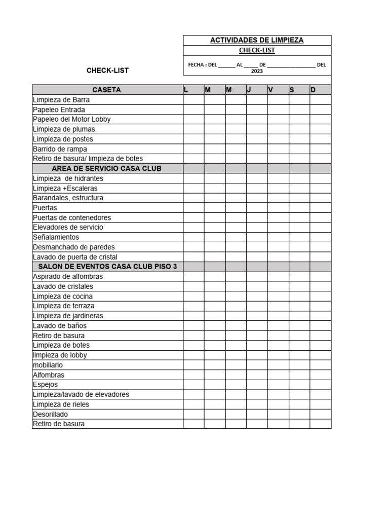 Check List | PDF