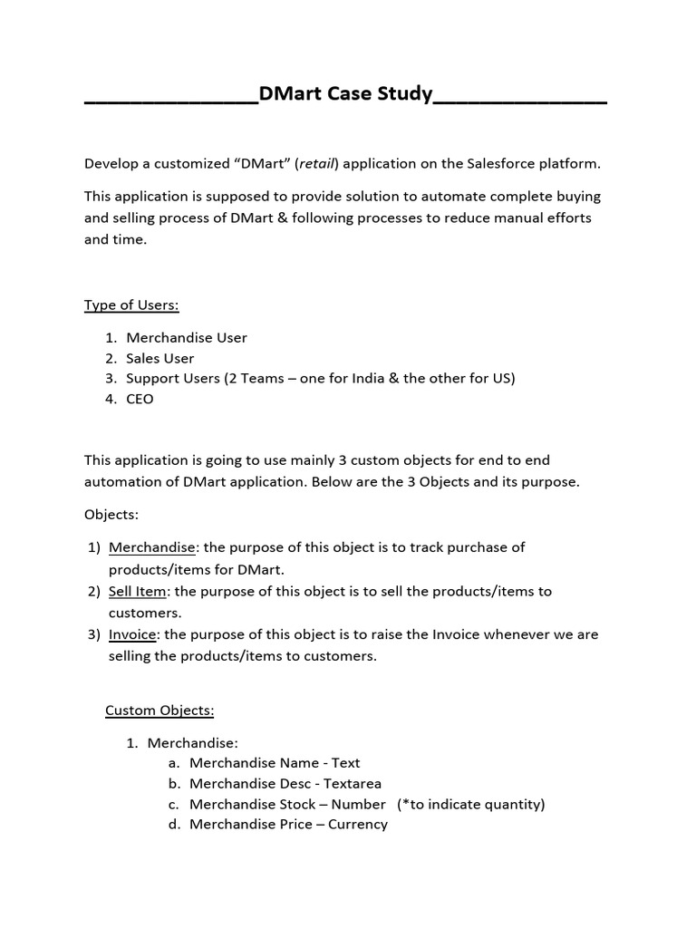 DMART-Case Study | PDF | Merchandising | Invoice