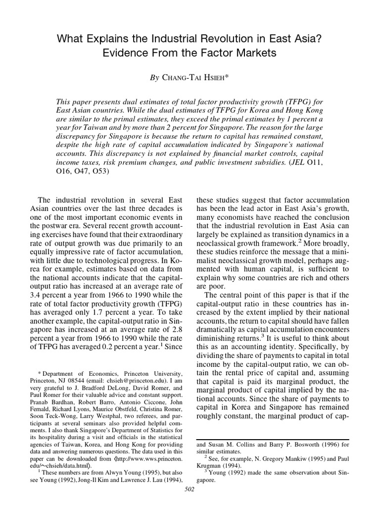 Industrial Revolution in East Asia Explained | PDF | Economic Growth ...