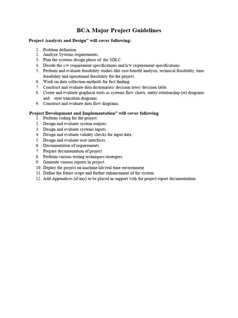 Major Project BCA Guidelines 10062020 | PDF | Information Science ...