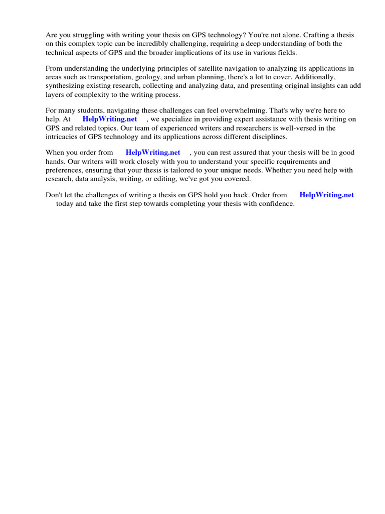 Thesis Using Gps | PDF