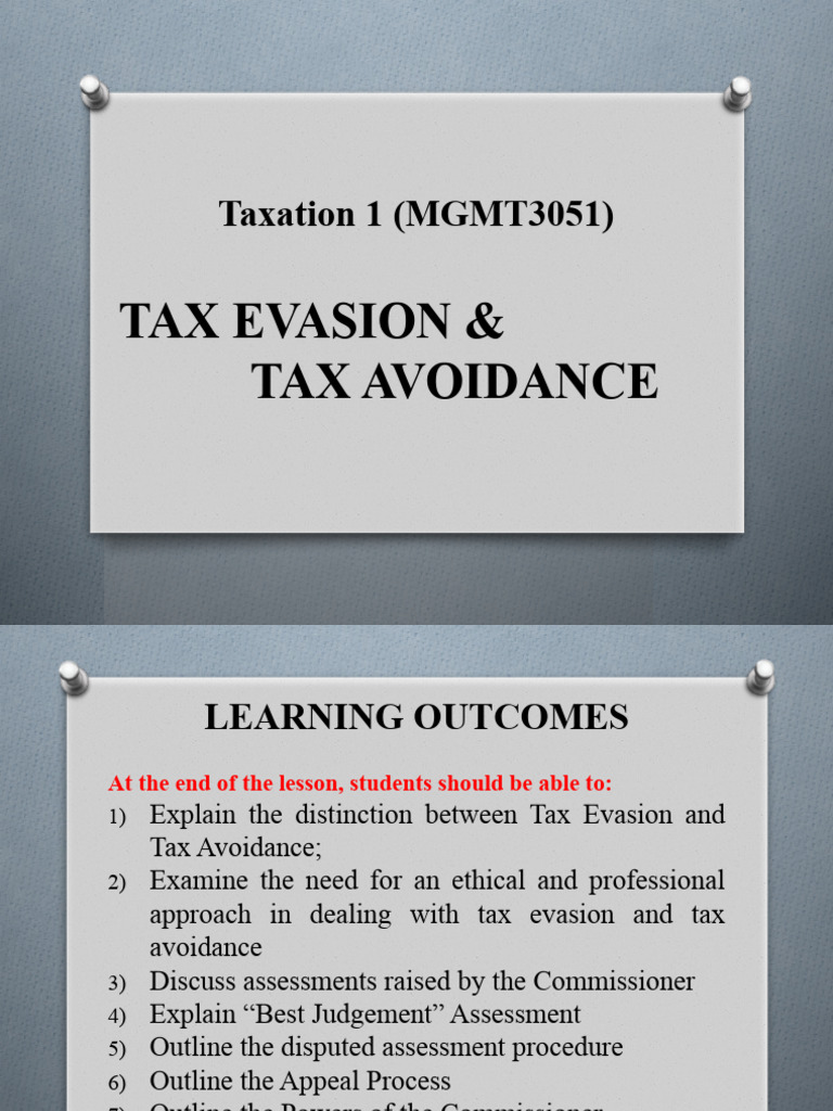 Tax Evasion vs. Avoidance Guide | PDF | Tax Noncompliance | Taxes