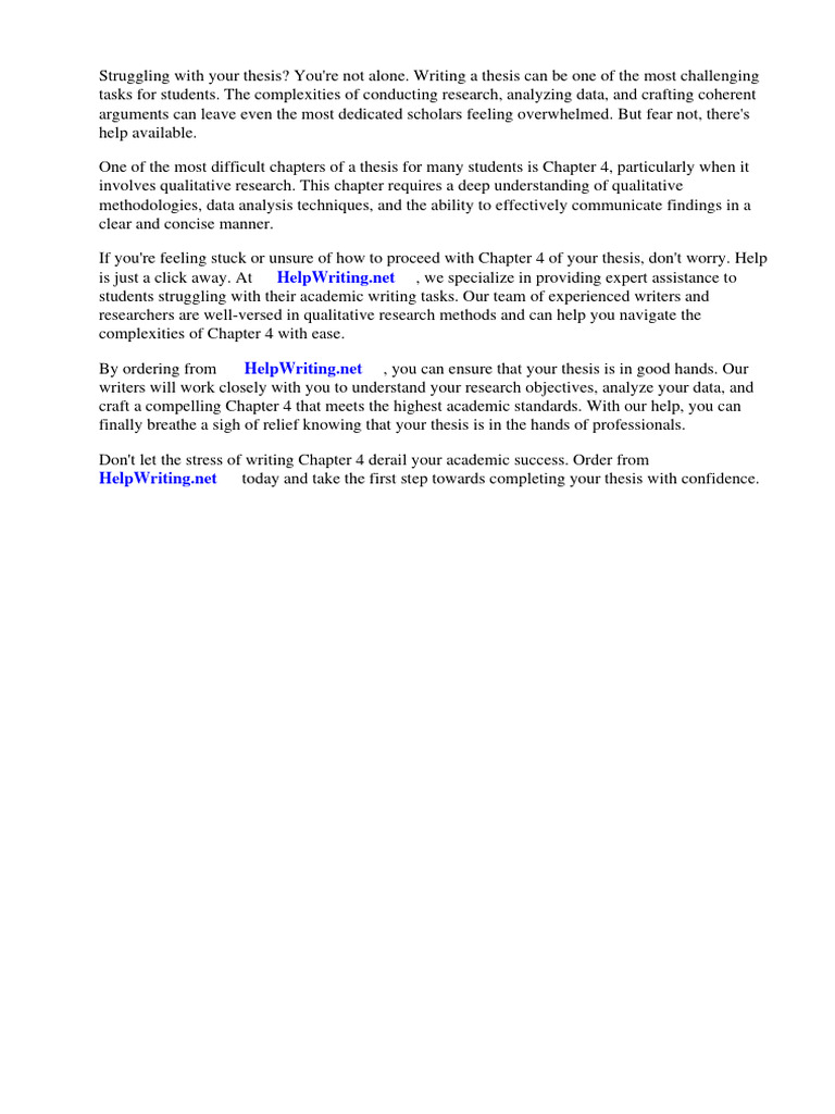 Chapter 4 Thesis Sample Qualitative | PDF | Thesis | Methodology