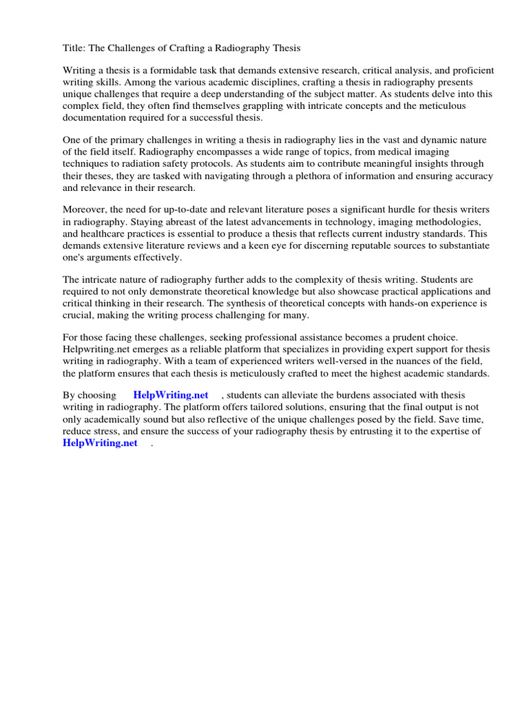 Thesis Radiography | PDF | Radiology | Radiography