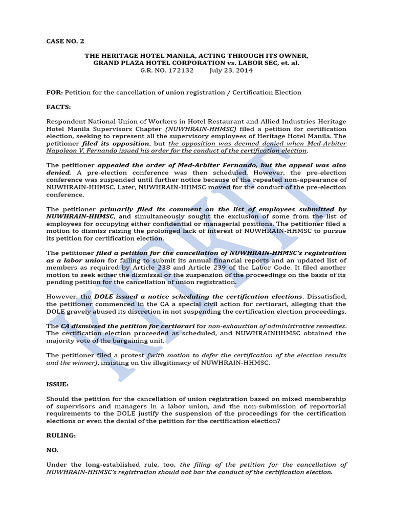 HERITAGE THE HERITAGE HOTEL MANILA, ACTING THROUGH ITS OWNER, GRAND ...