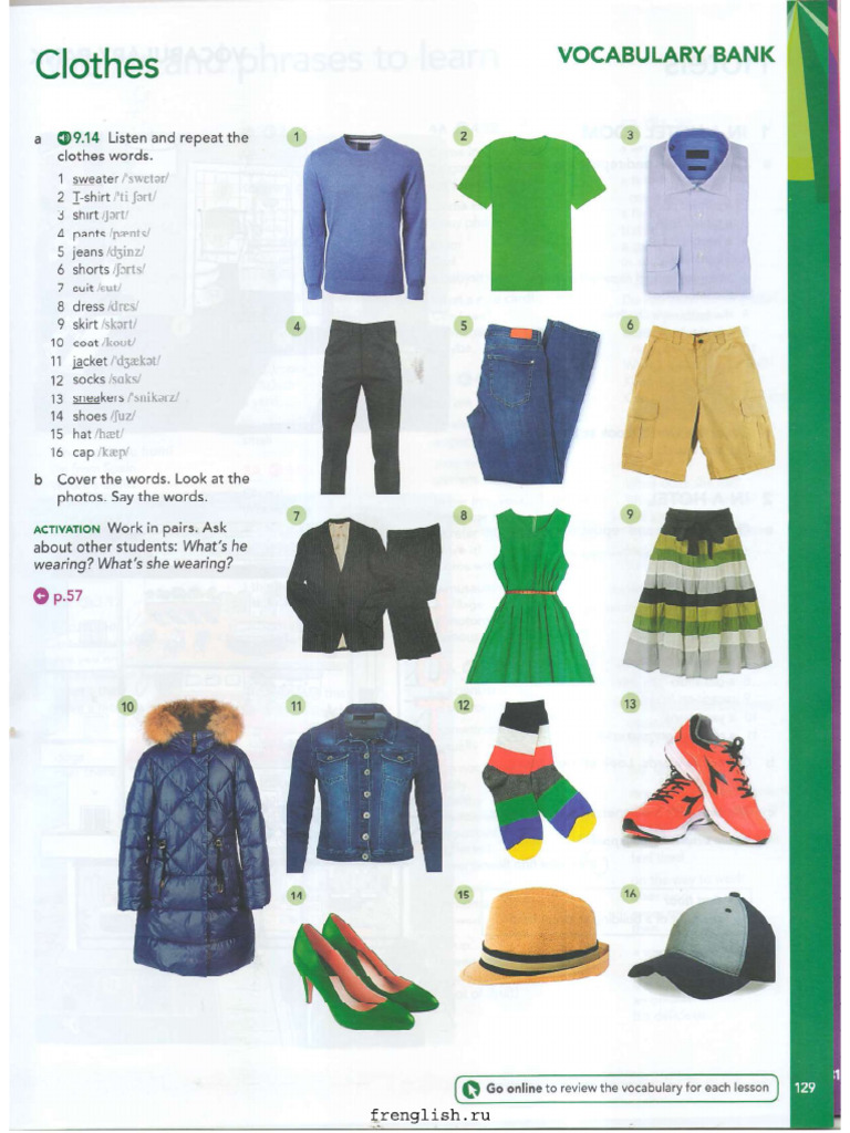 Clothes Vocabulary Bank | PDF