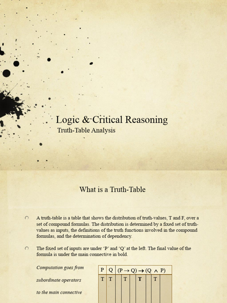LCR Truth Table Analysis | PDF | Logical Consequence | Reasoning