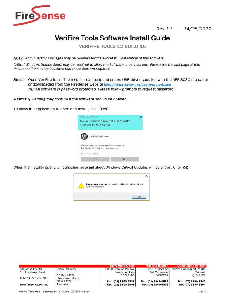 AFP-3030 VeriFire Tools Install Guide | PDF | Microsoft Windows | Windows 7